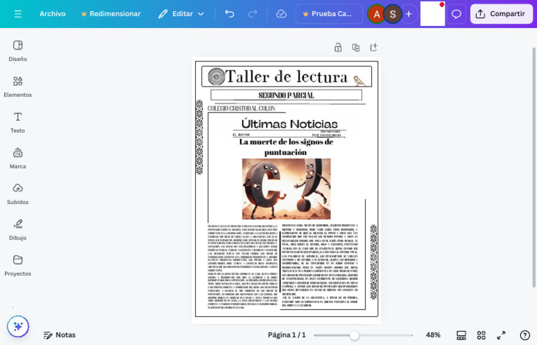 Simple Editorial Article Page A4 Document - Documento (A4) - Canva ...
