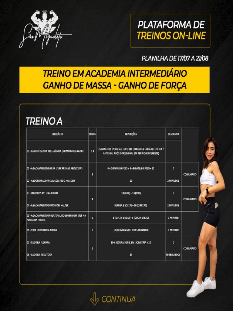 Academia Intermedi Rio Ganho de Massa - Ganho de For A | PDF