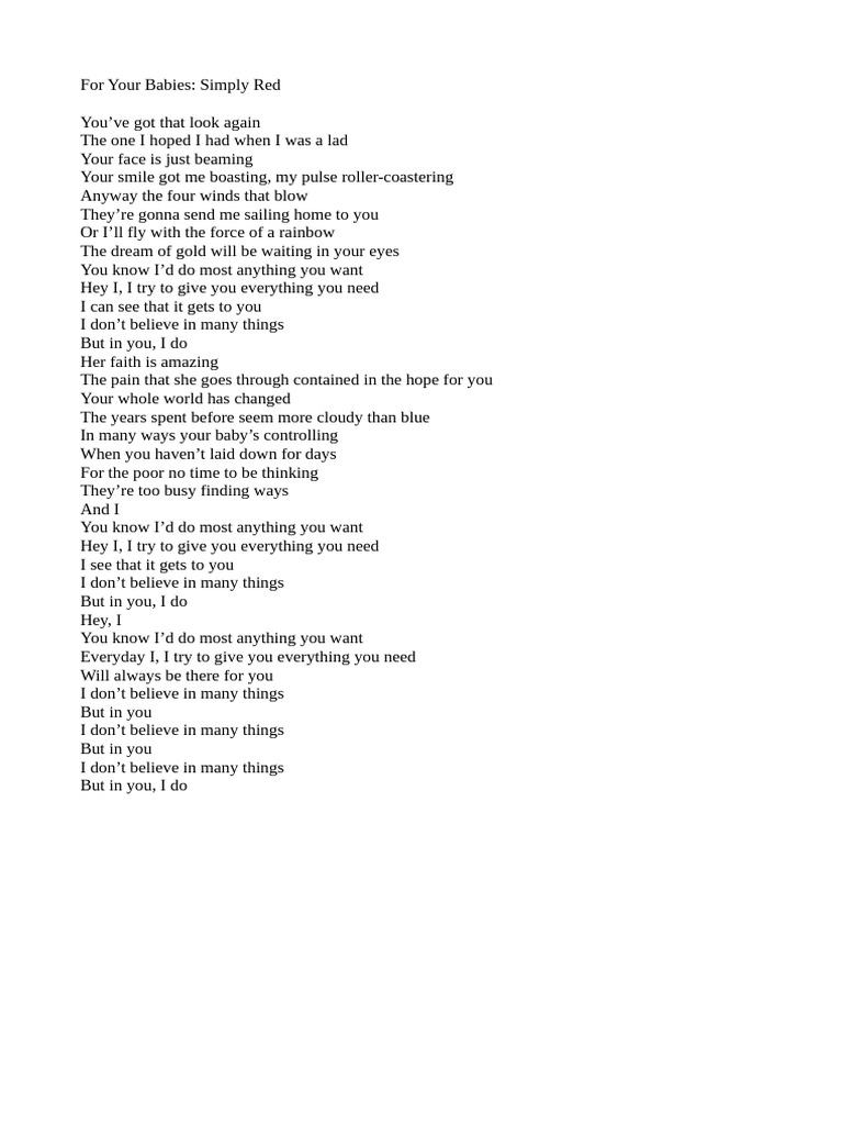 For Your Babies: Simply Red | PDF