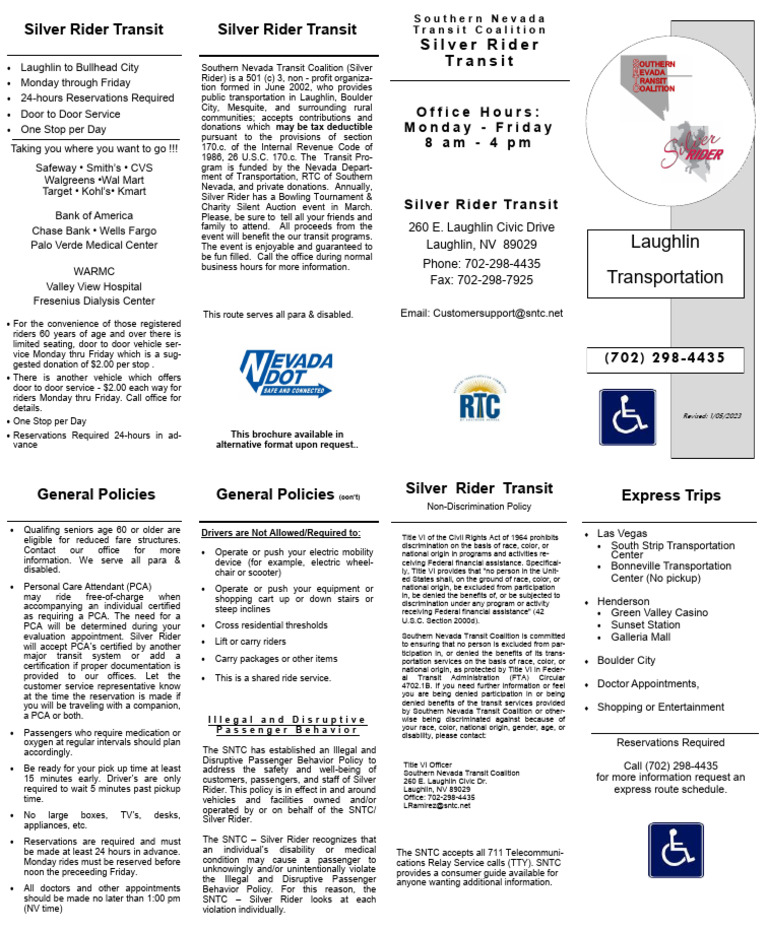 Laughlin Transit 1 5 23 | PDF