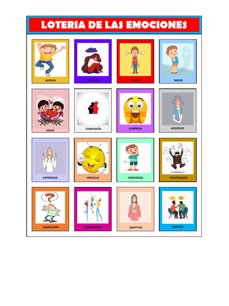 Loteria Emociones | PDF | Las emociones | Celos