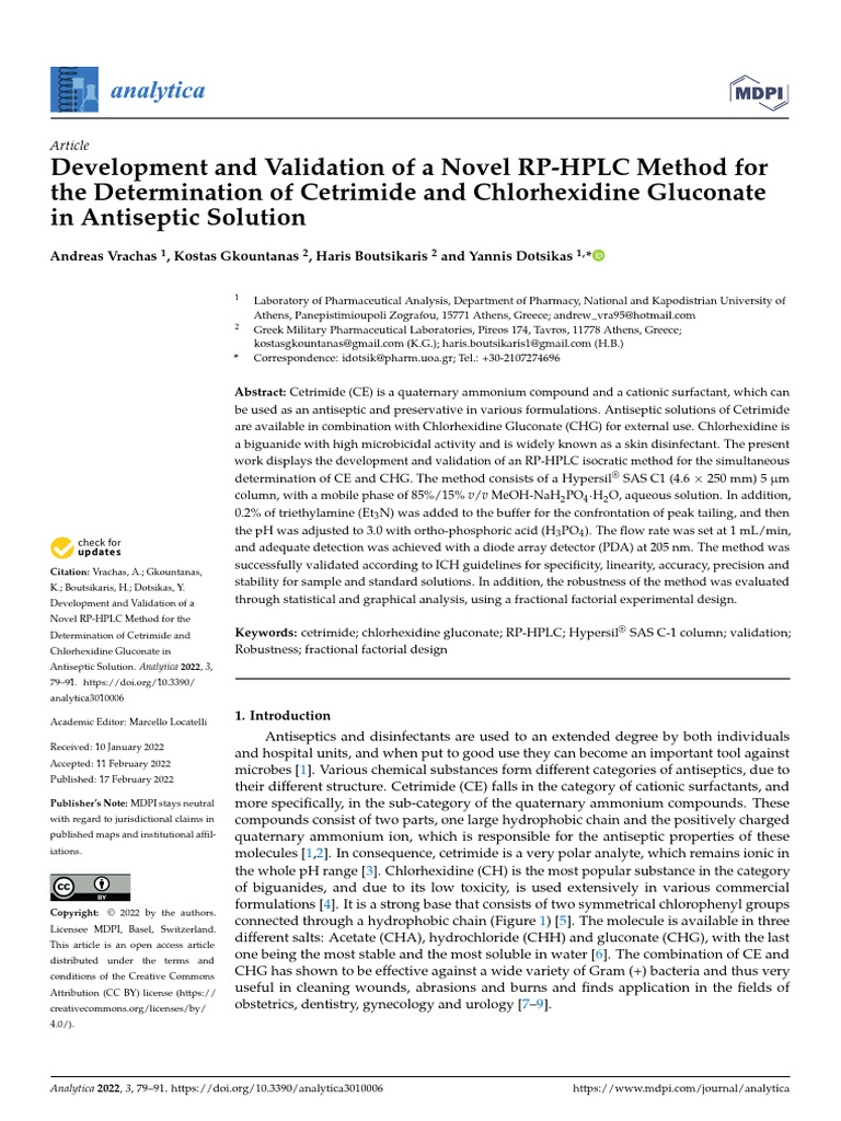 Development and Validation of A Novel RP-HPLC Meth | PDF | Detection Limit | Chromatography