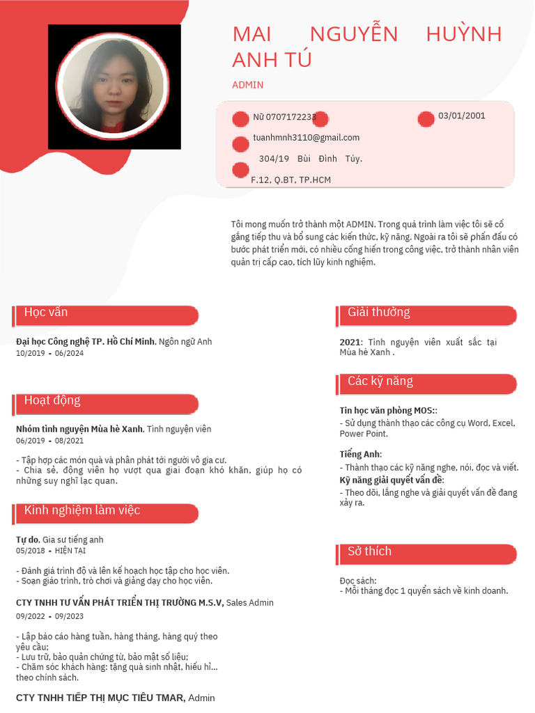 Admin - Mai Nguyễn Huỳnh Anh Tú | PDF