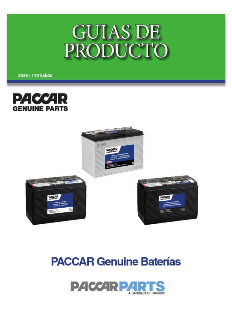 110 PACCAR Genuine Batteries | PDF | Cargador de batería | Camión