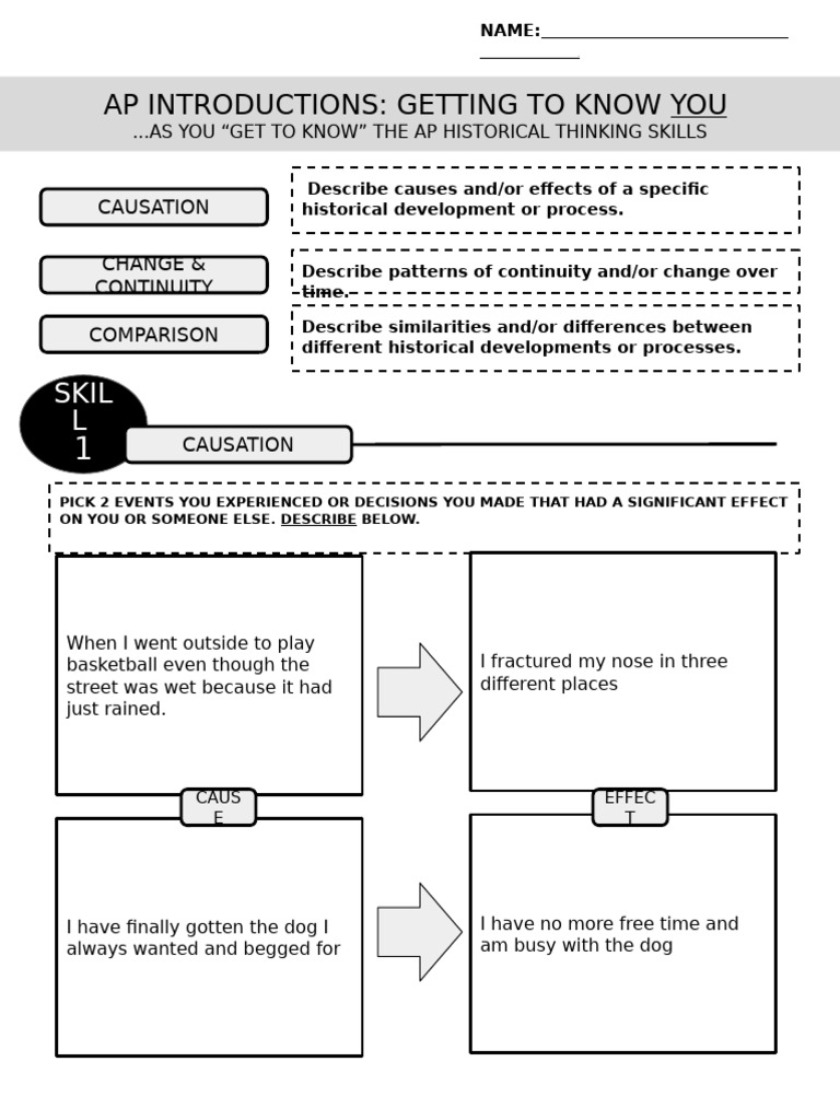 Historical Thinking Skill Intro | PDF