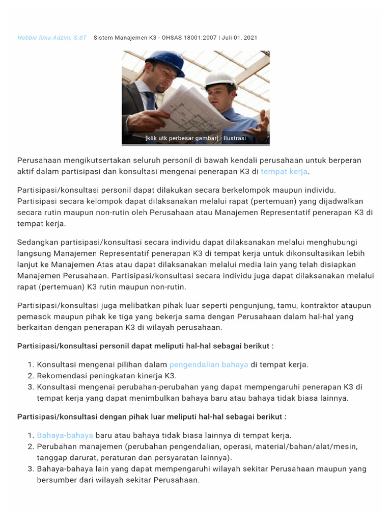 Partisipasi Dan Konsultasi K3 (Keselamatan Dan Kesehatan Kerja ... Partisipasi Dan Konsultasi K3 (Keselamatan Dan Kesehatan Kerja ...