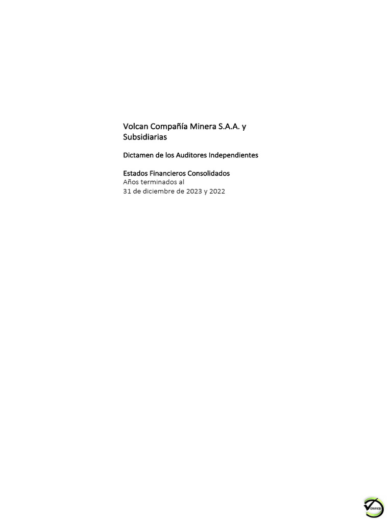 2023 Anual Auditado | PDF | Auditoría | Estado financiero