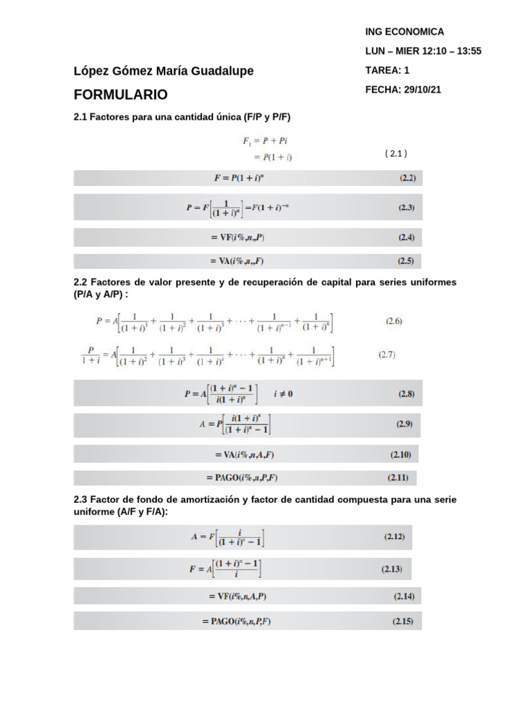 Factores Financieros en Series Uniformes | PDF