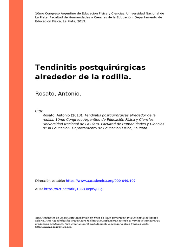 Rosato, Antonio (2013) - Tendinitis Postquirúrgicas Alrededor de La ...