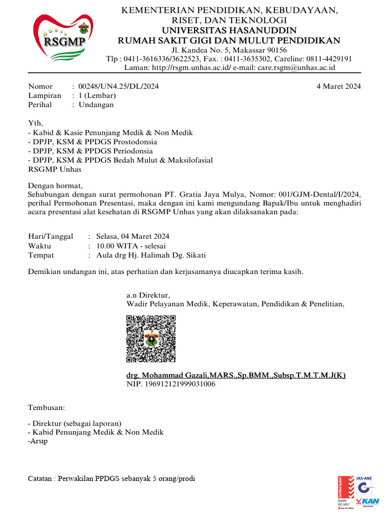 Undangan Presentasi Produk Alkes | PDF