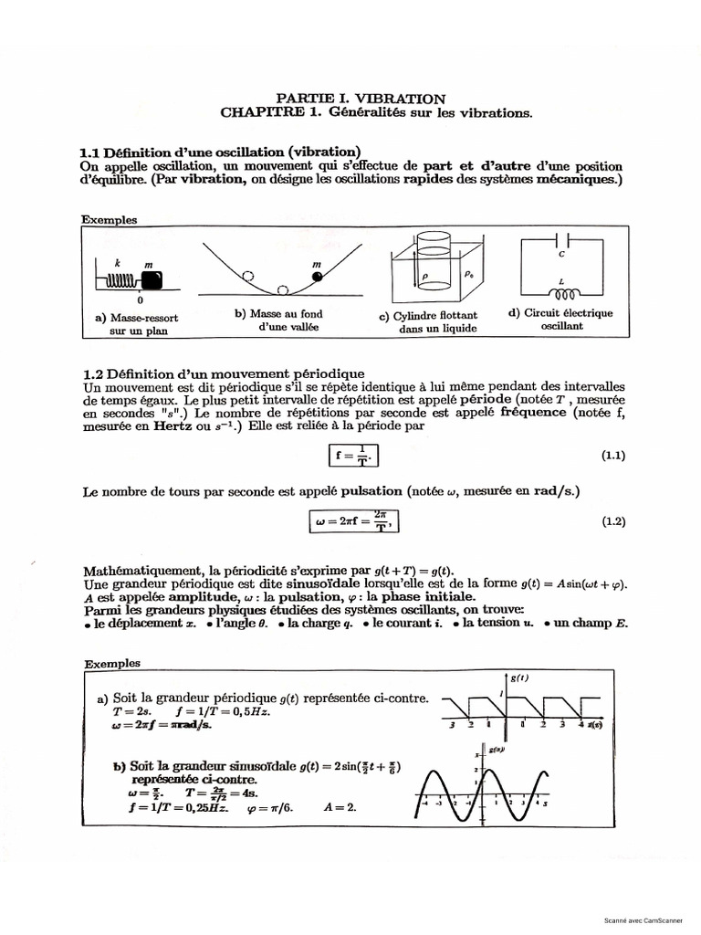 Cours Ondes Vibrations VOM | PDF