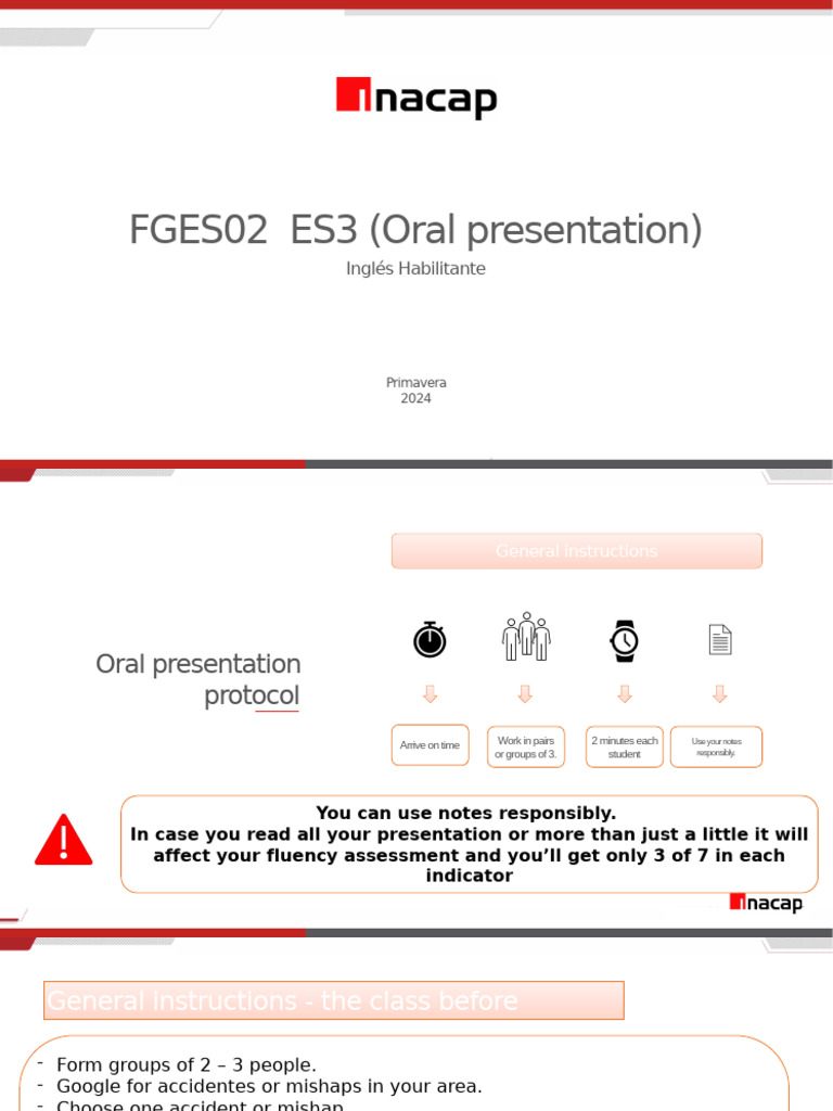Es3 Oral Fges02 Presentation Instructions | PDF | Foreign Language Studies