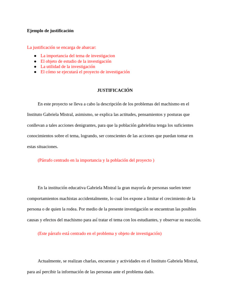 Ejemplo de Justificación | PDF