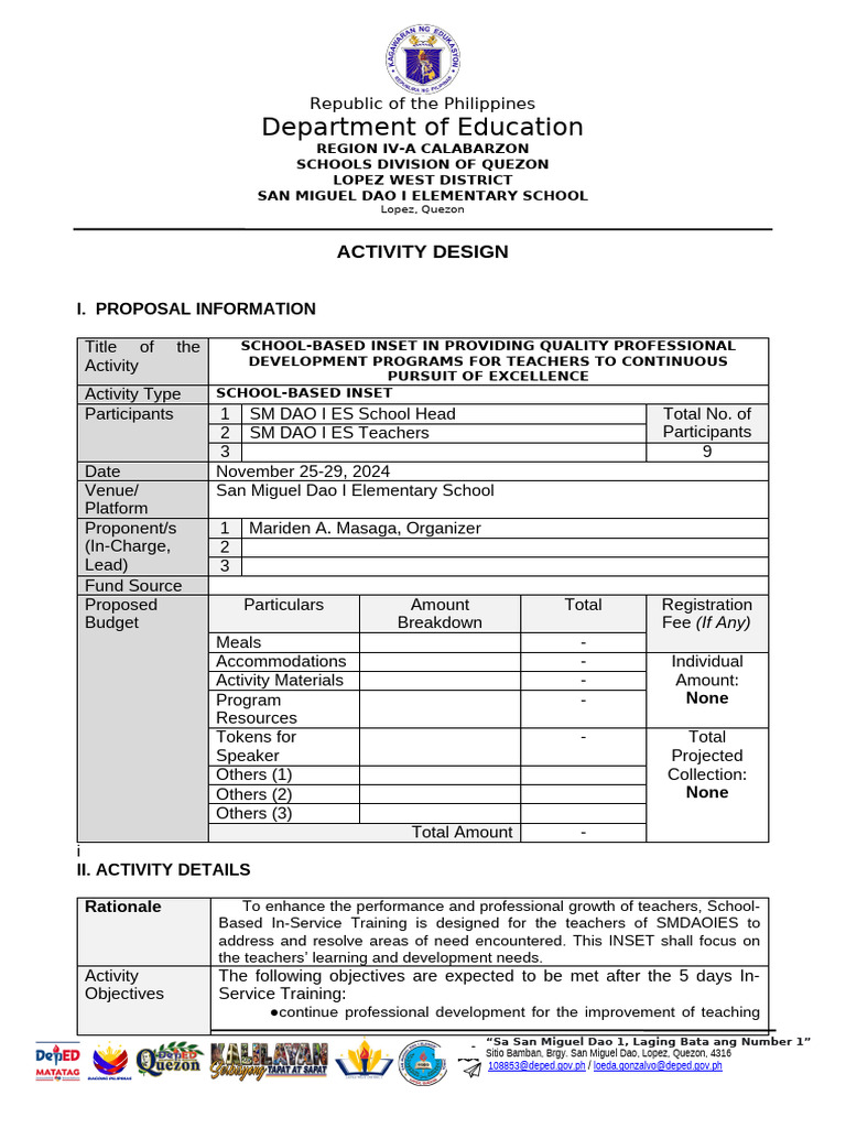 Training-Design INSET 01182024 | PDF | Cognition | Behavior Modification