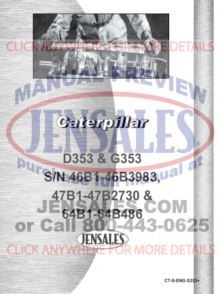 Caterpillar g353 Engine Service Manual SN 77b1 Up | PDF | Piston | Bearing (Mechanical)
