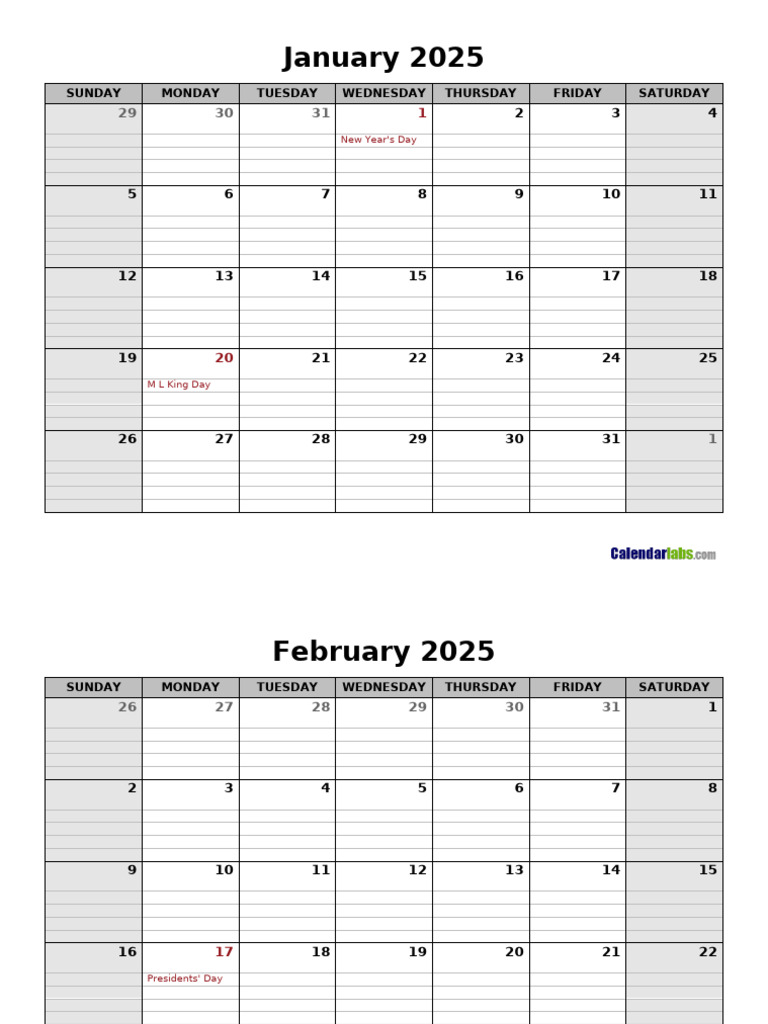2025 Calendar and Planner Templates | PDF