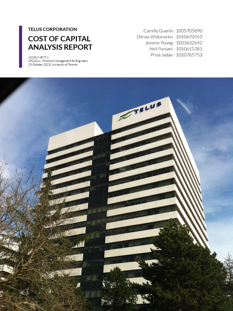 Report 1 - Telus Case | PDF | Cost Of Capital | Capital Asset Pricing Model