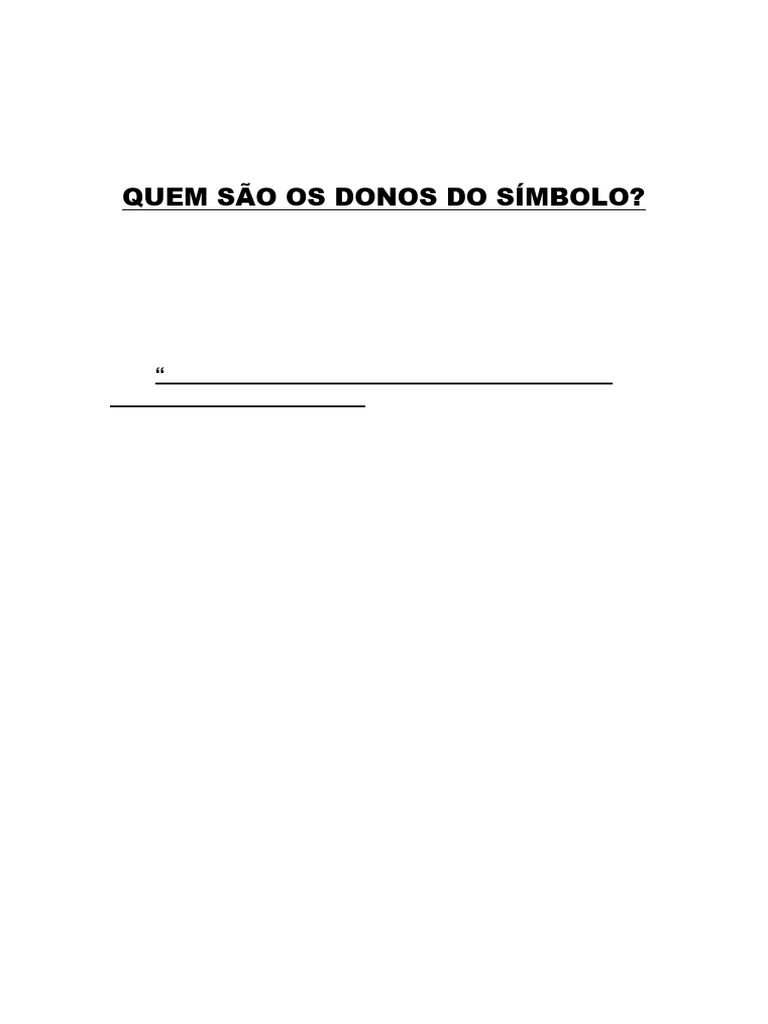 Quem São Os Donos Do Símbolo Ir Paulo Andre 07062024 | PDF
