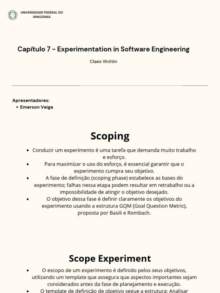 Definição de Objetivos em Experimentos | PDF | Qualidade (negócios ...