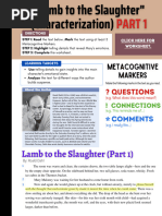 Lamb To The Slaughter - Roald Dahl (1916-1990) | PDF