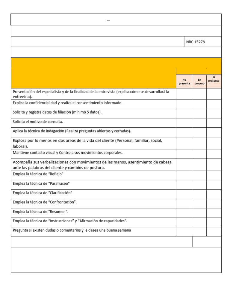 JP - Lista de Cotejo Sesión 16 - NRC 15278 | PDF | Sicología