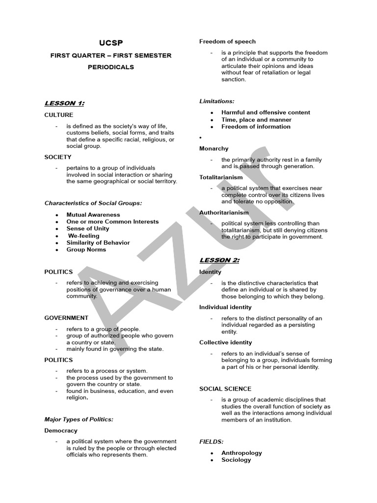 Ucsp Q1 - Periodicals | PDF | Sociology | Science