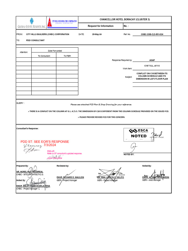 RFI-CHB-C3-2024-ST-024 - Rev01 - PDD AR Responded 2024 07 03 | PDF