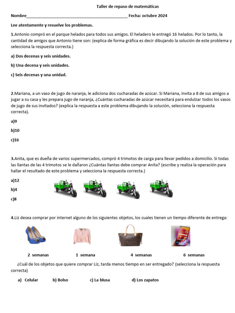Taller de Repaso 2024 | PDF | Métodos y materiales de enseñanza