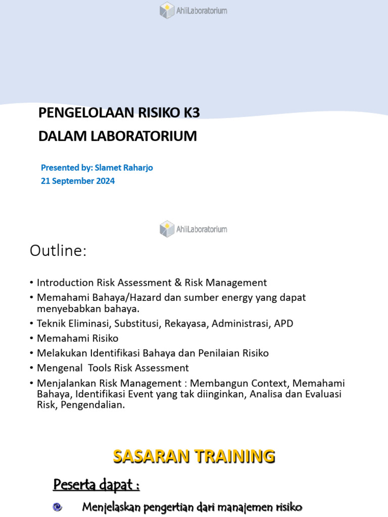 Implementasi Manajemen Risiko K3 Di Laboratorium | PDF