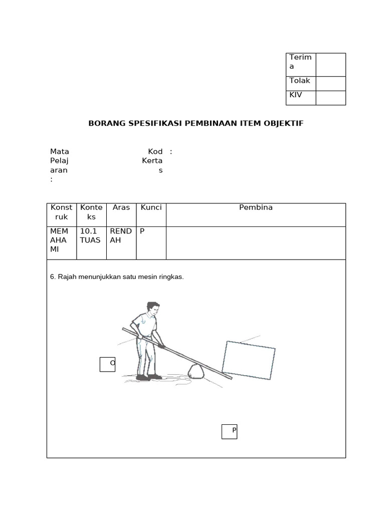 Borang C3 Spesifikasi Pembinaan Item | PDF