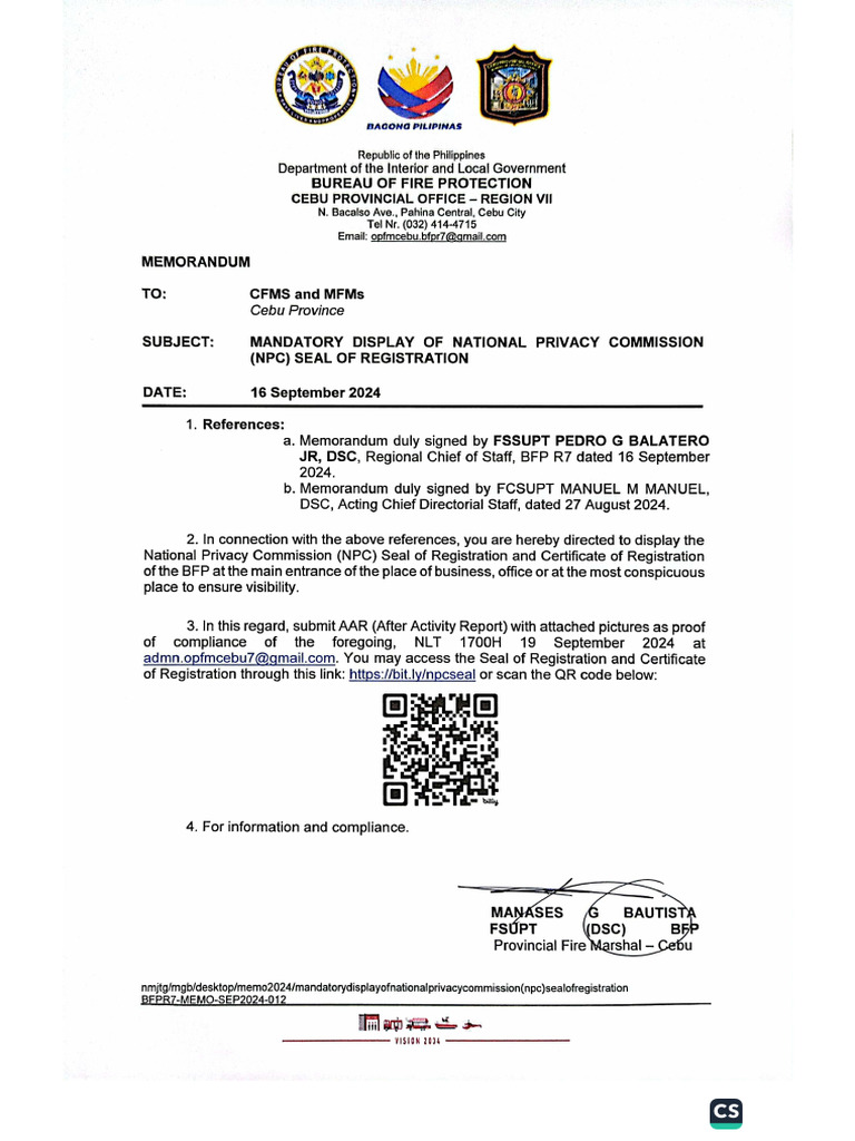 Mandatory Display of National Privacy Commission (NPC) Seal of ...