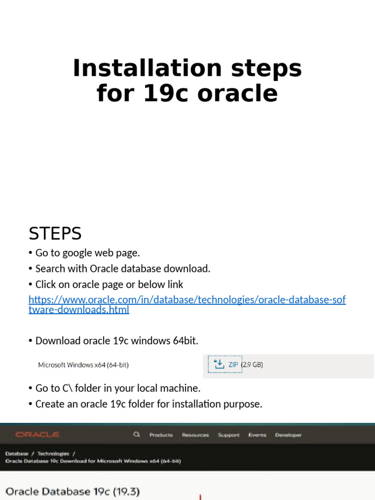 Installation Steps For 19c Oracle | PDF