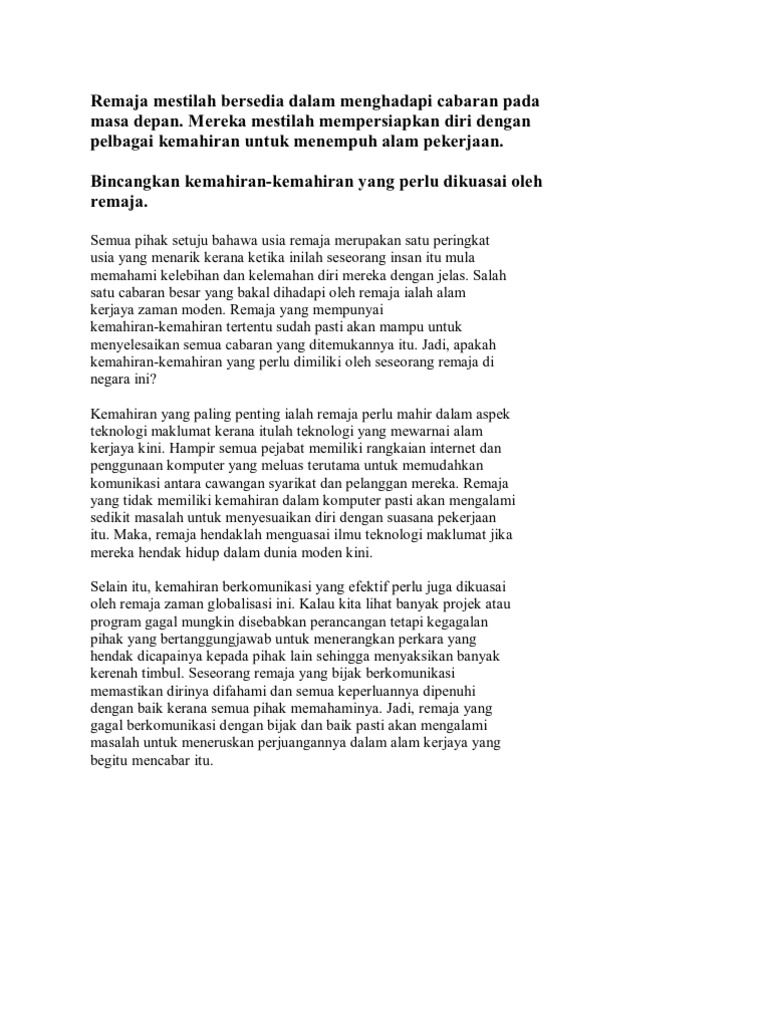 Remaja Mestilah Bersedia Dalam Menghadapi Cabaran | PDF | Bisnis