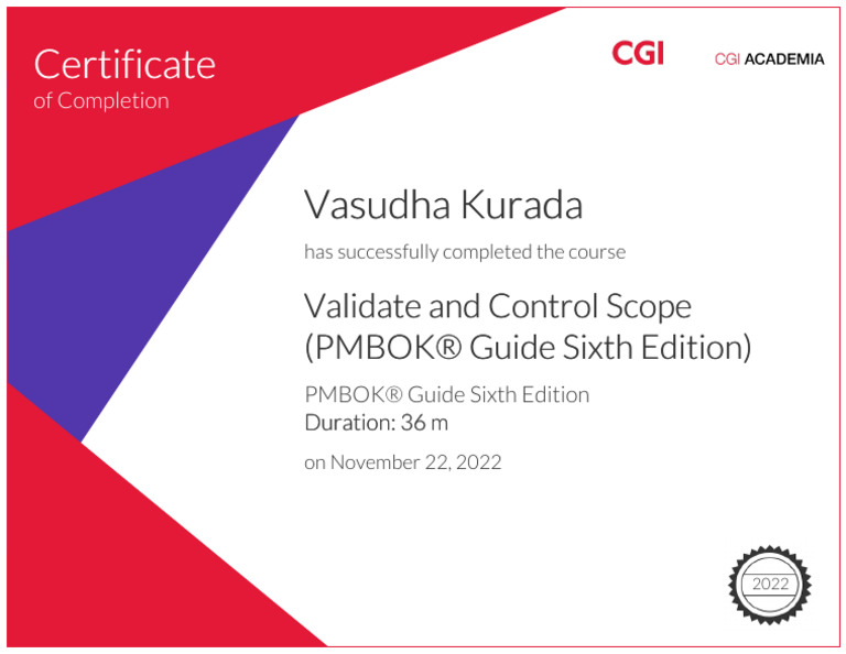 Validate and Control Scope (PMBOK® Guide Sixth Edition) | PDF