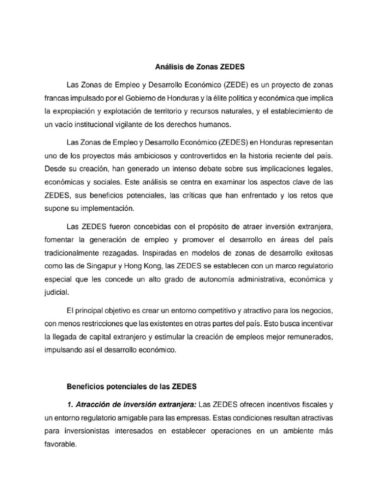 Análisis Zonas Zedes | PDF