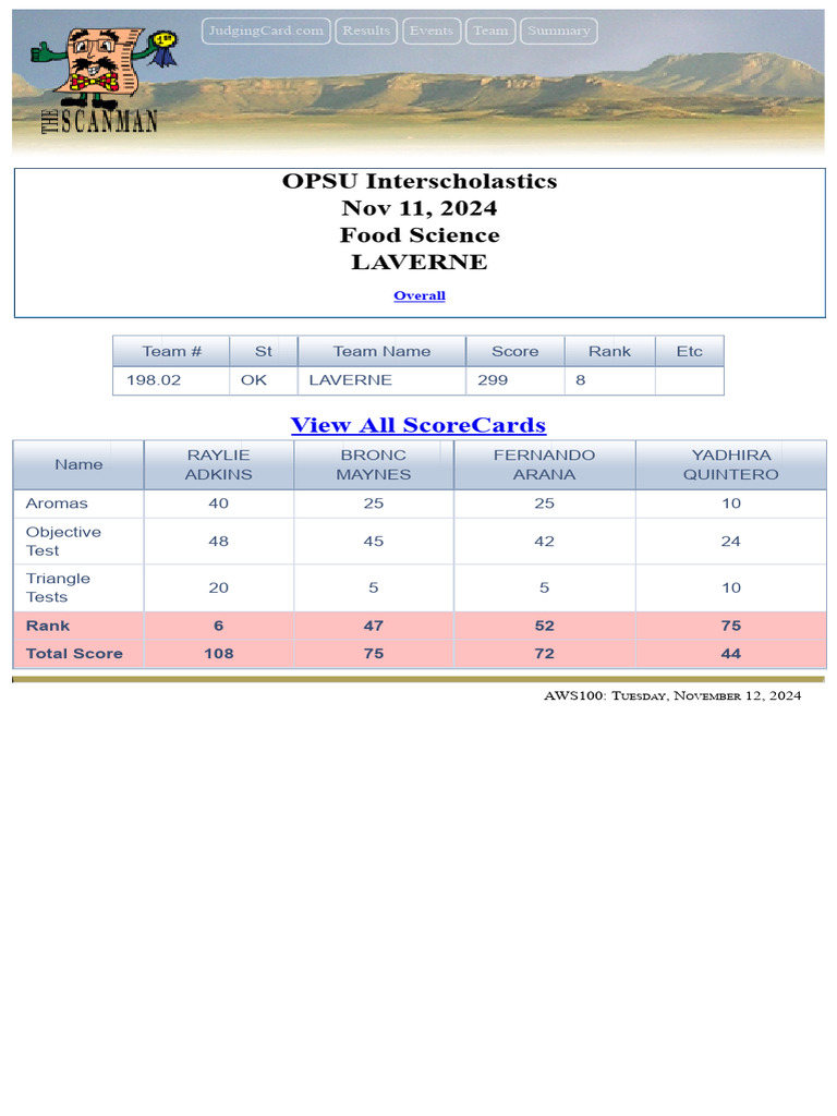 LAVERNE - Food Science - OPSU Interscholastics - 2024 | PDF