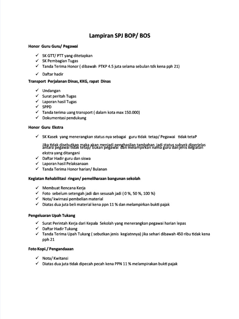 PDF Lampiran SPJ Bop Dan Bos - Compress | PDF