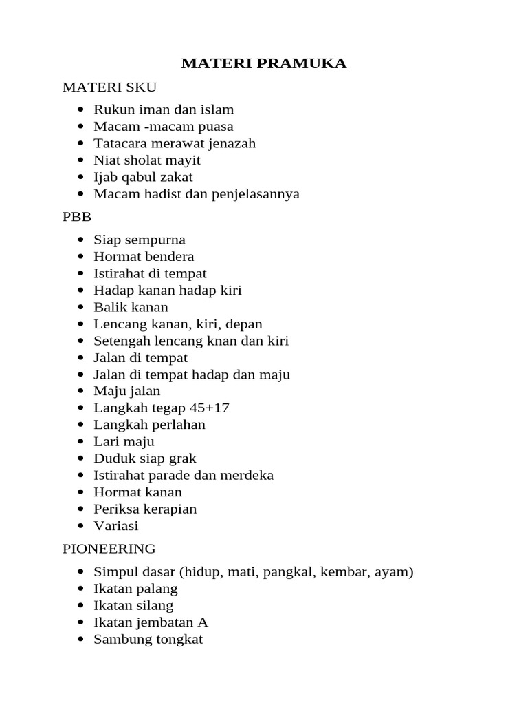 Materi Pramuka | PDF | Ilmu Sosial