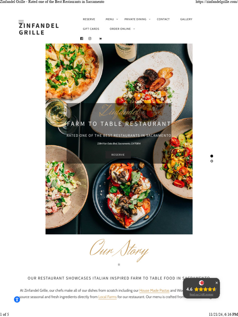 Zinfandel 1 | PDF | Restaurants | Menu
