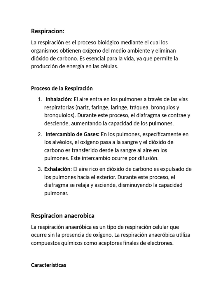 Biologia La Respiracion | PDF | Respiración celular | Trifosfato de ...