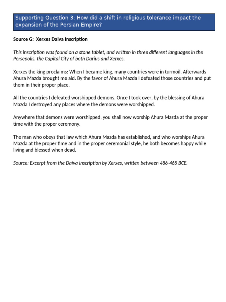 Source G - Xerxes Daiva Inscription | PDF