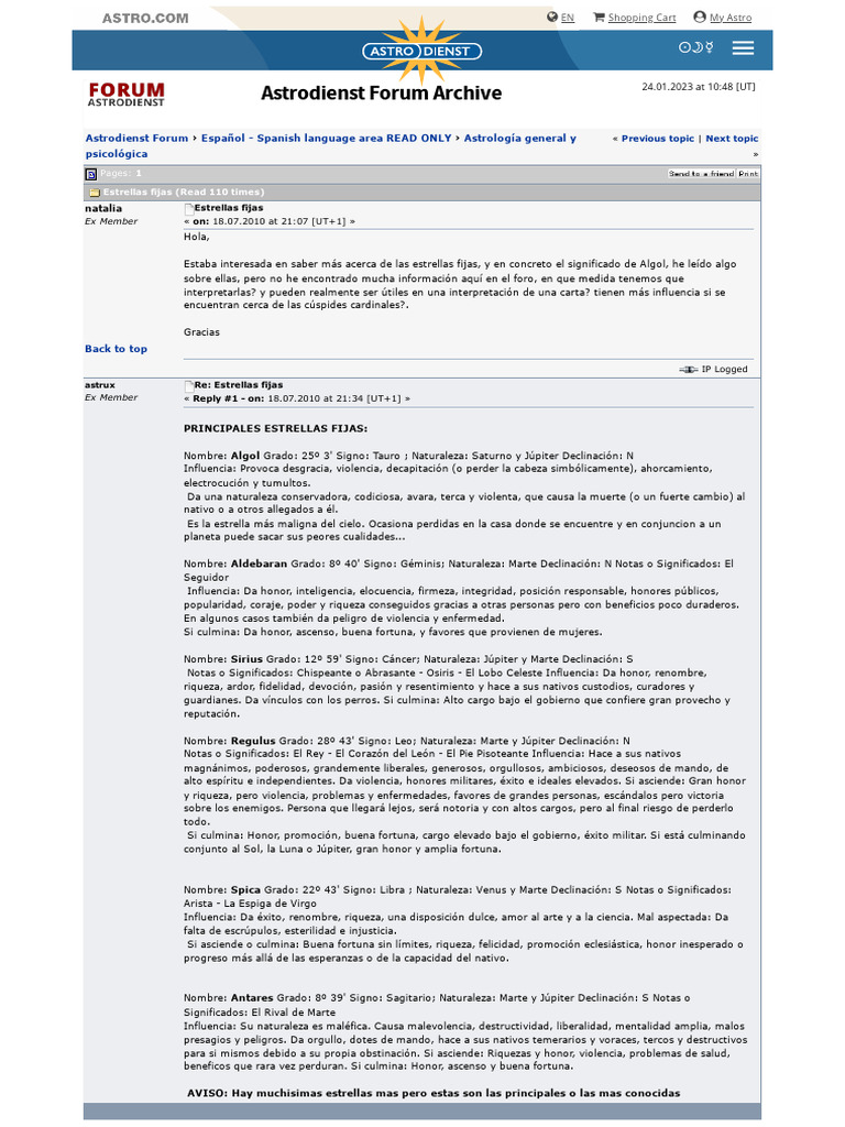 Astrodienst Forum Archive: Astrodienst Forum Español - Spanish Language ...