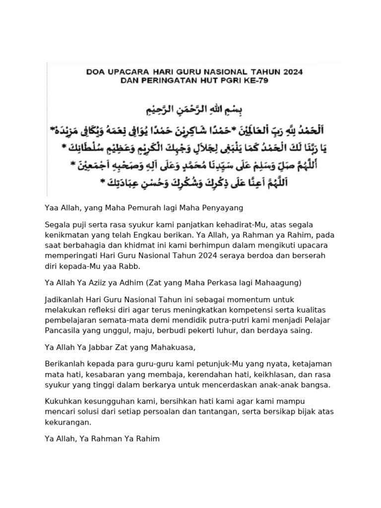 Doa Hari Guru | PDF