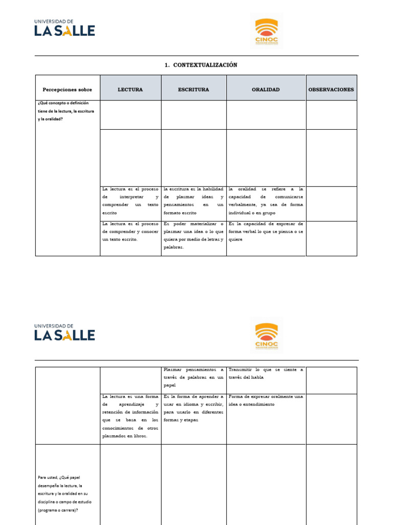 Diagnostico - LECTURA - ESCRITURA - ORALIDAD Karen Merchan | PDF ...
