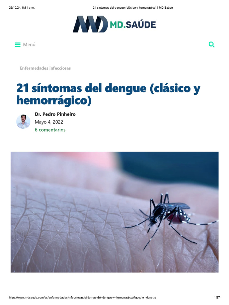 21 Síntomas Del Dengue (Clásico y Hemorrágico) - MD | PDF | Cocina ...