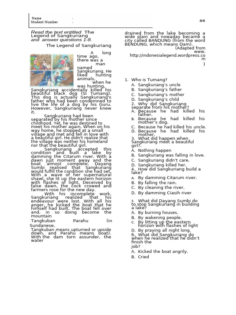 PDF Soal Narrative SMP Kelas VIII Semester 2 - Compress | PDF