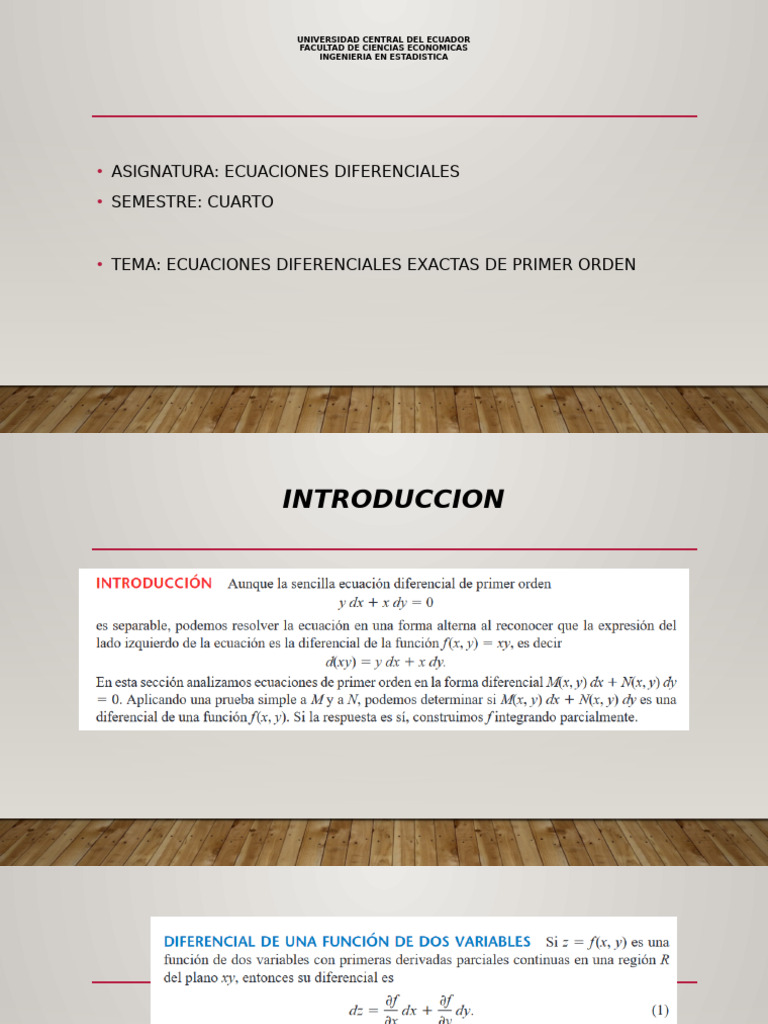 Ecuaciones Diferenciales Exactas | PDF