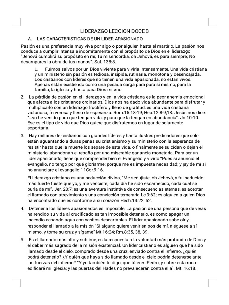 Liderazgo Leccion Doce B | PDF | Dios | Concepciones de dios