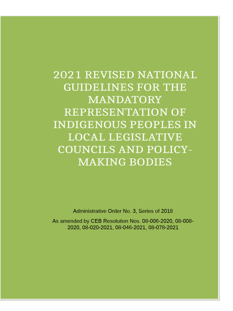 Indigenous Peoples Representation Guidelines | PDF | Justice | Crime & Violence