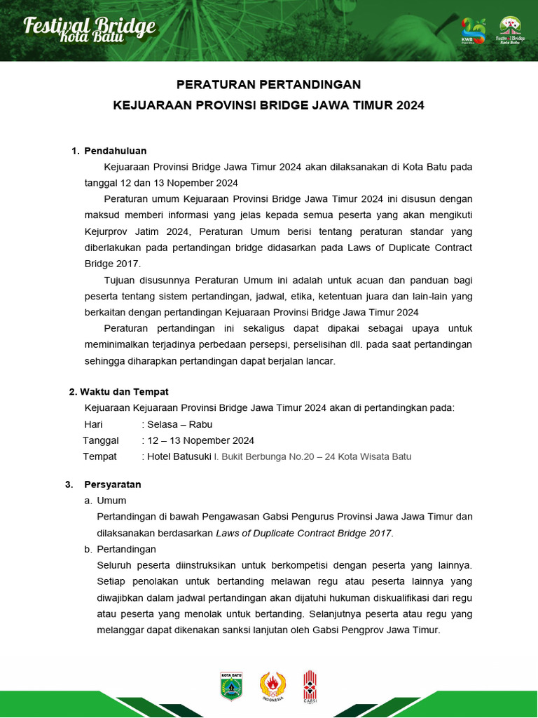THB Kejurprov Jatim 2024 | PDF